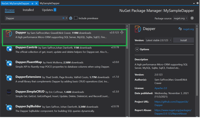 How to Use Dapper Micro ORM with C# .NET | CodeGuru.com